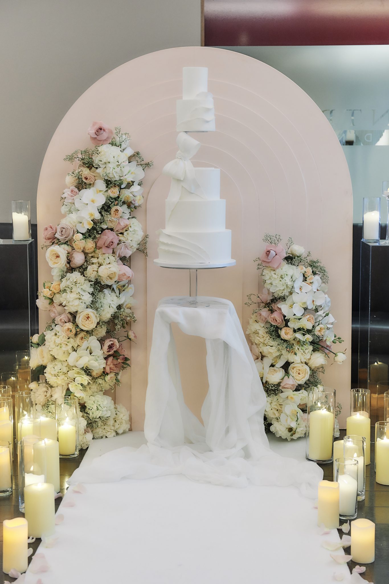 Chic Wedding Cake Backdrop for Hire